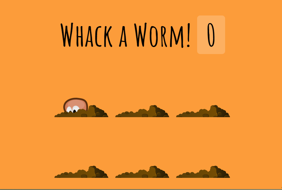 Whack a Worm Game in JavaScript Free Source Code | SourceCodester
